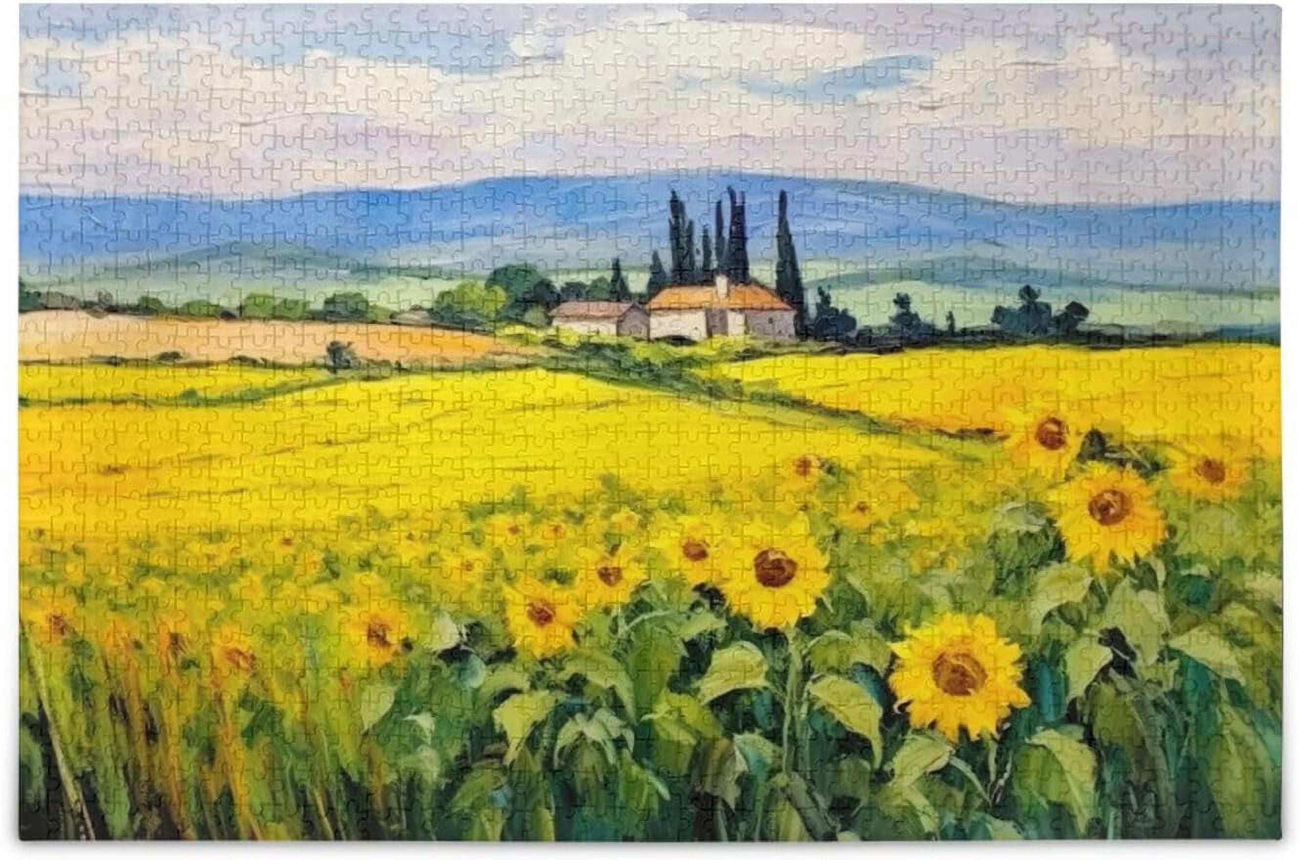 Countryside Sunflowers Jigsaw Puzzles for Adults 500 Pieces, , Die-Cut ...