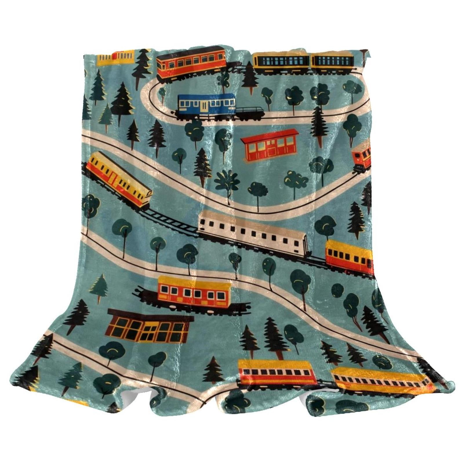 Countryside Train Plush Throw Blanket for Couch 59" x 79" - Lightweight ...
