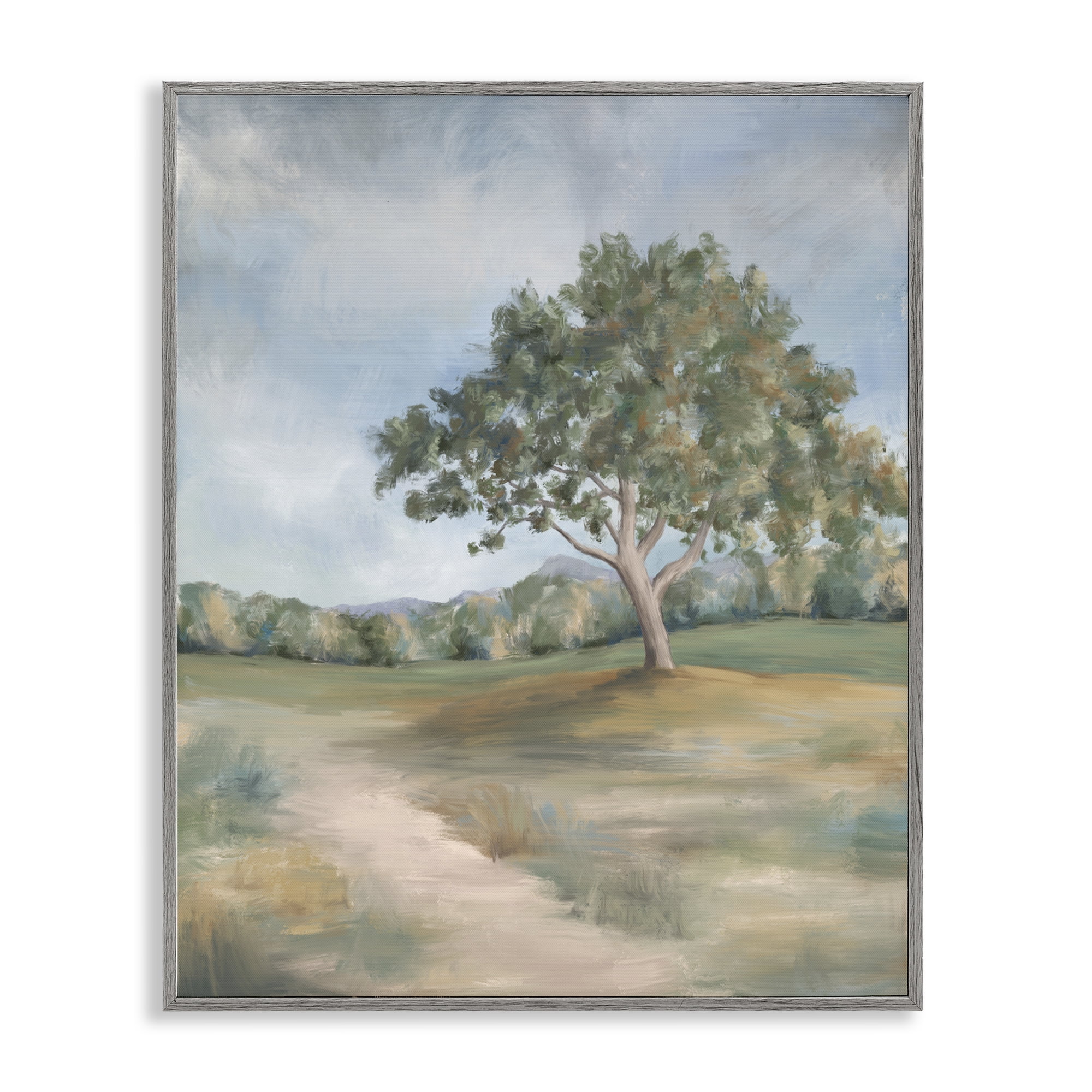 Countryside Tree Scenery Gray Framed Giclee Art, design by Leah Noel ...