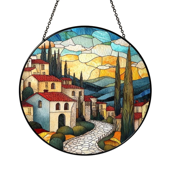 Countryside Village Glass Suncatcher – Landscape Window - Walmart.com