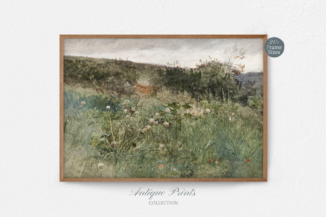 Countryside Vintage, French Country Poster, Antique Spring Meadow Wall ...