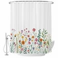 Countryside Wildflowers Shower Curtain, 72" x 72", Spring Plants ...