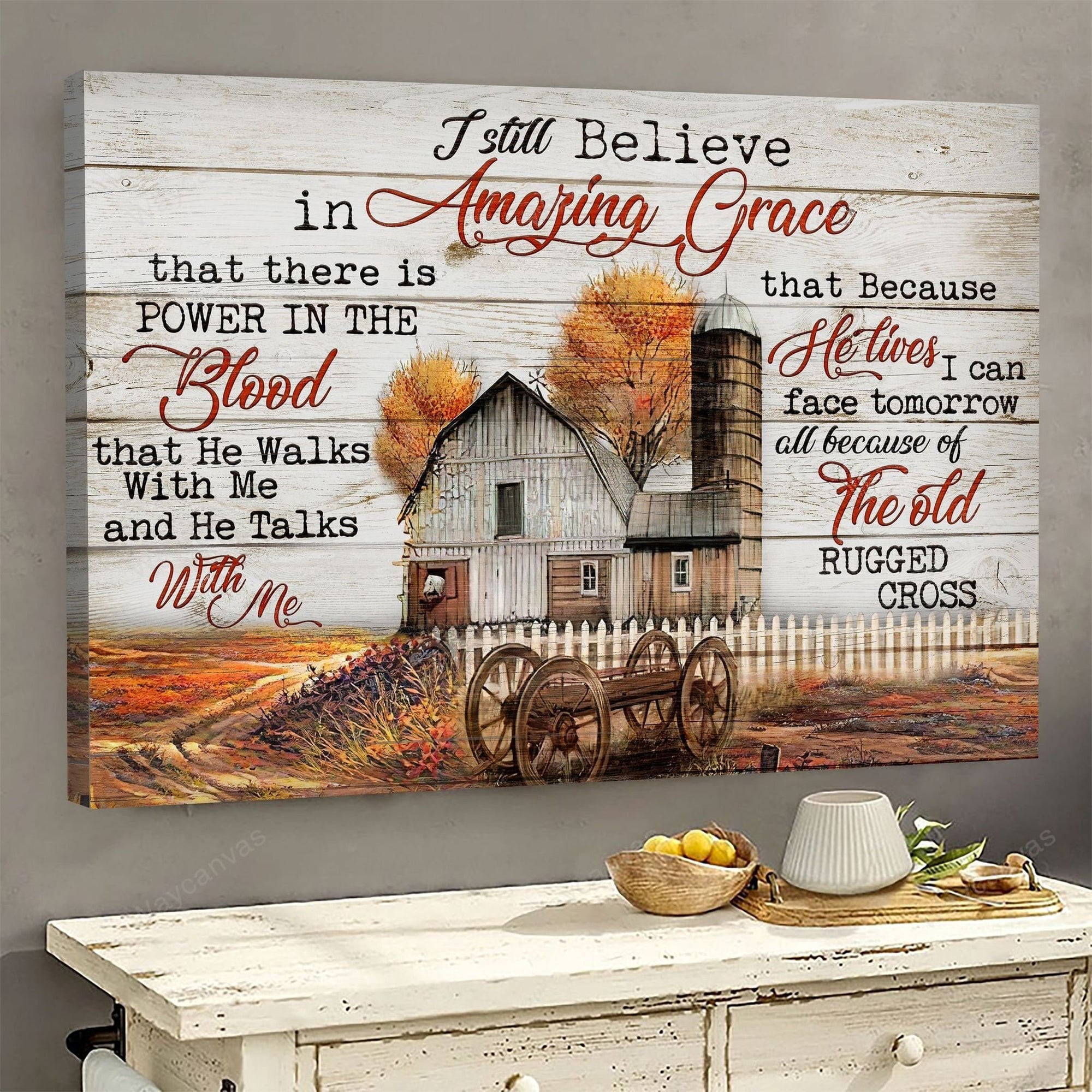 Countryside painting, Autumn field, Old barn house, I still believe in ...