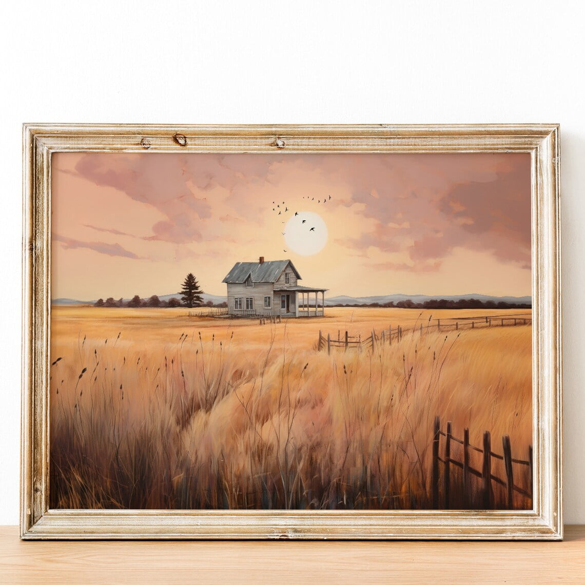 Countrysidevintage House Print, Farmhouse Painting, Country Cottage Art ...