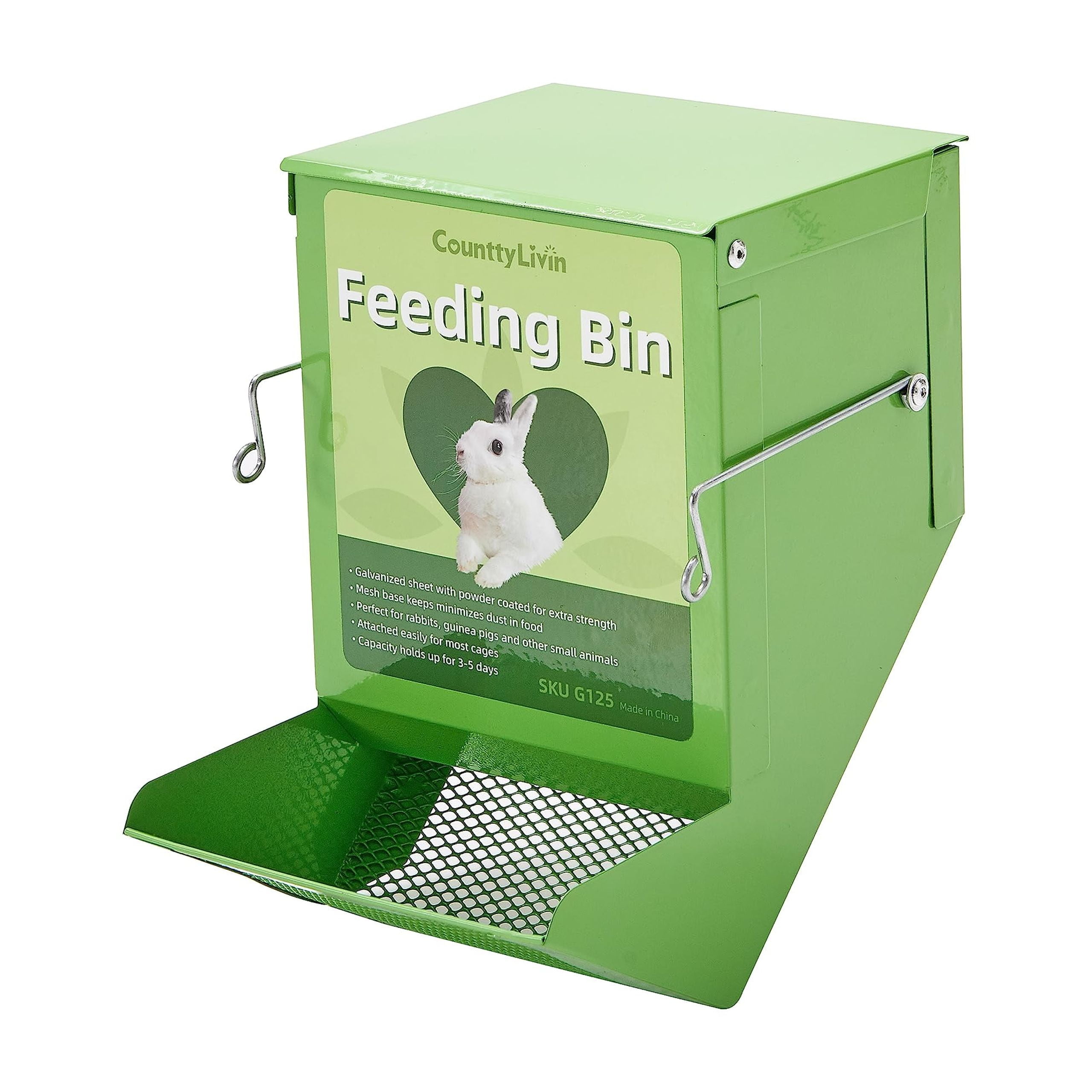 CounttyLivin Metal Small Animal Feeder with AIS1 Lid, Heavy Duty, Large ...