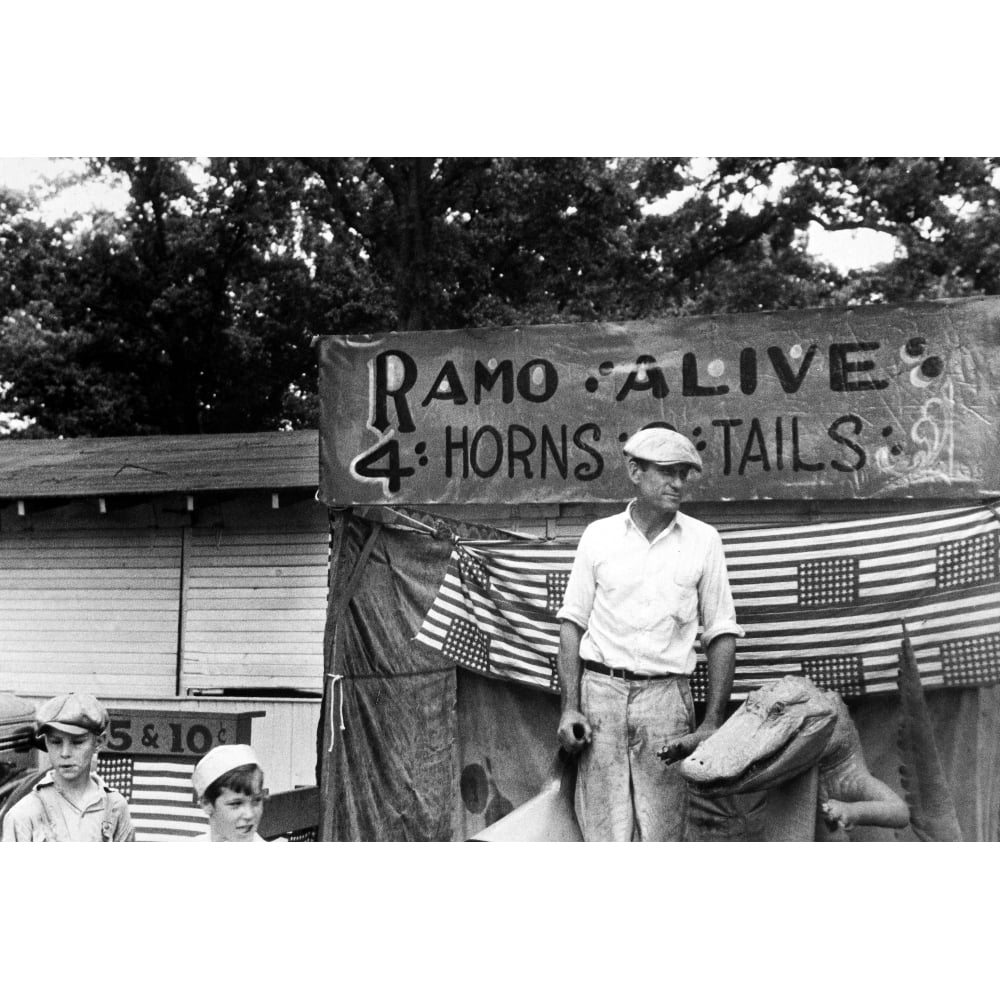 County Fair 1938. Nsideshow Attraction At A County Fair In Central Ohio ...