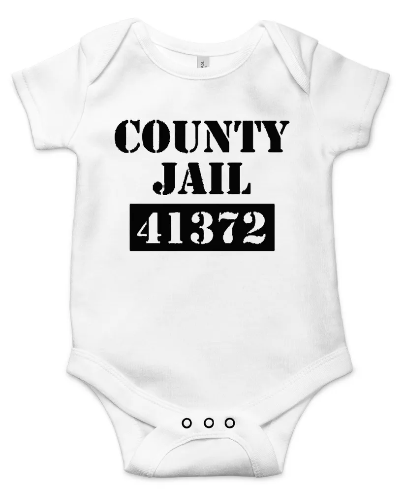 County Jail Best Shower Gift Cute Funny Infant Message Baby One Piece ...