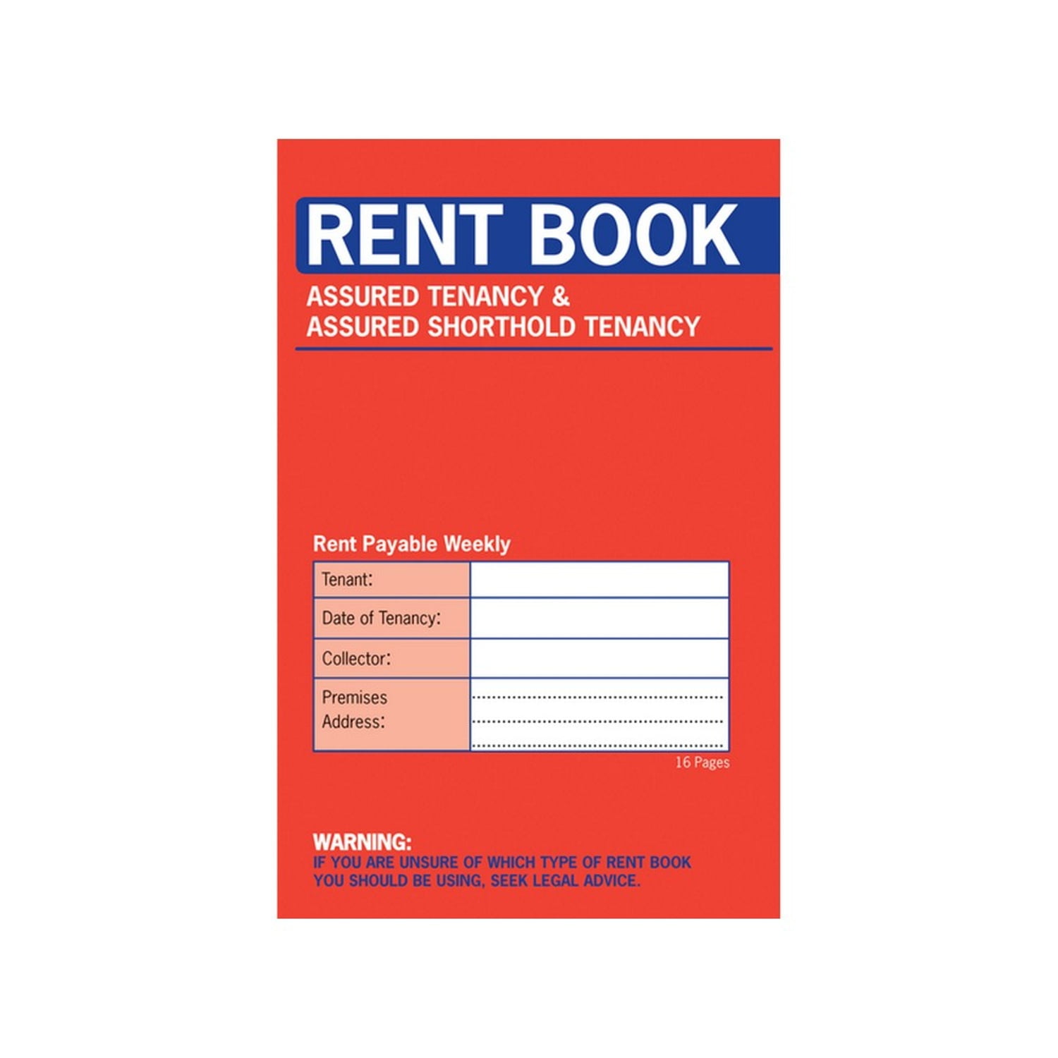 County Stationery Assured Tenancy Rent Book - Walmart.com