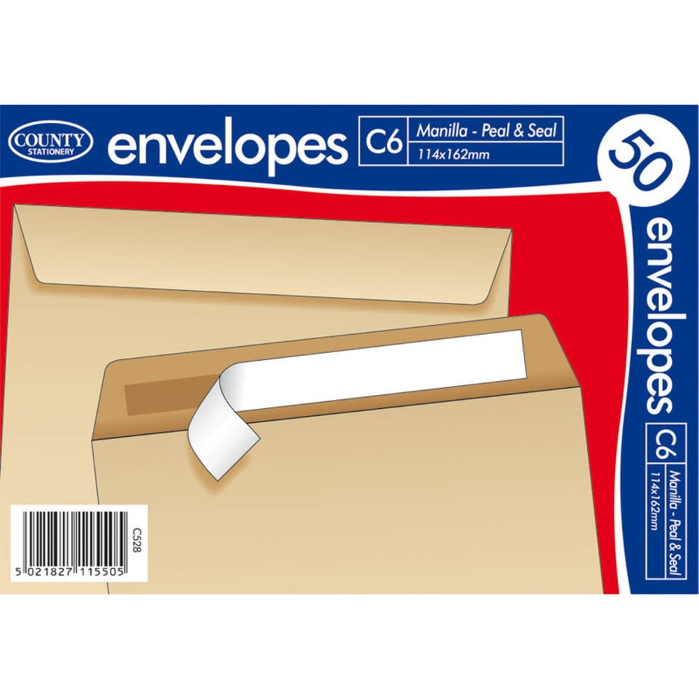 County Stationery C6 Self Seal Envelope (Pack of 10) - Walmart.com
