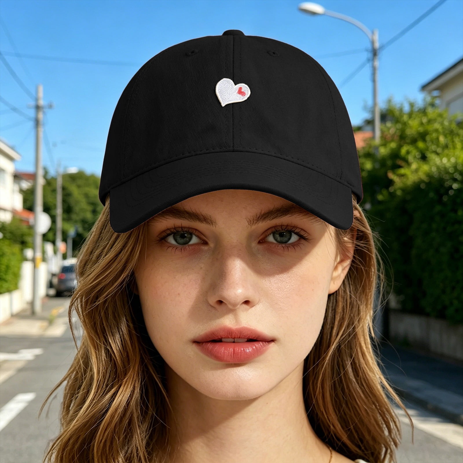 Couple Baseball Caps with Love Heart Embroidery, Matching His and Hers ...