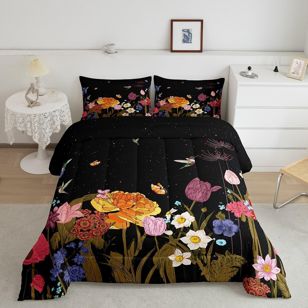 Couple Bedding Valentine's Day Gifts for Wife Husband Black Red King ...