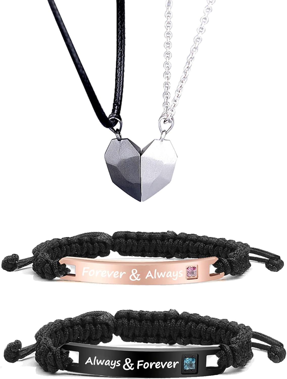 Couple Bracelet Long Distance Pulseras Para Mujer Matching Heart ...