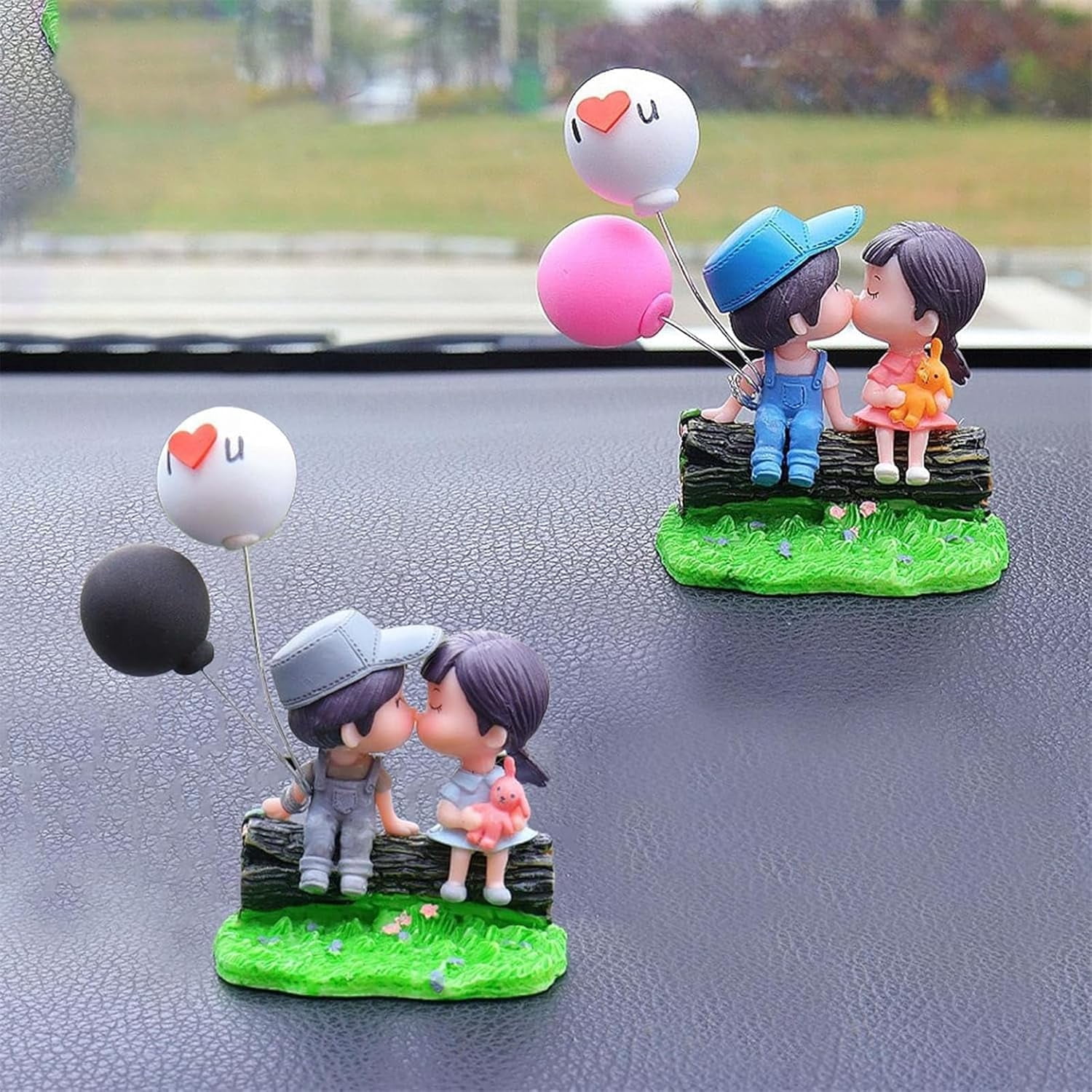 Couple Cute Ornaments for Car, Cartoon Car Dashboard Decorations, Car ...