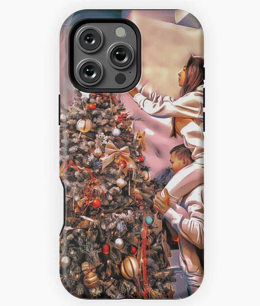 Couple Decorating The Tree Christmas Phone Case for iPhone 16 15 14 13 ...