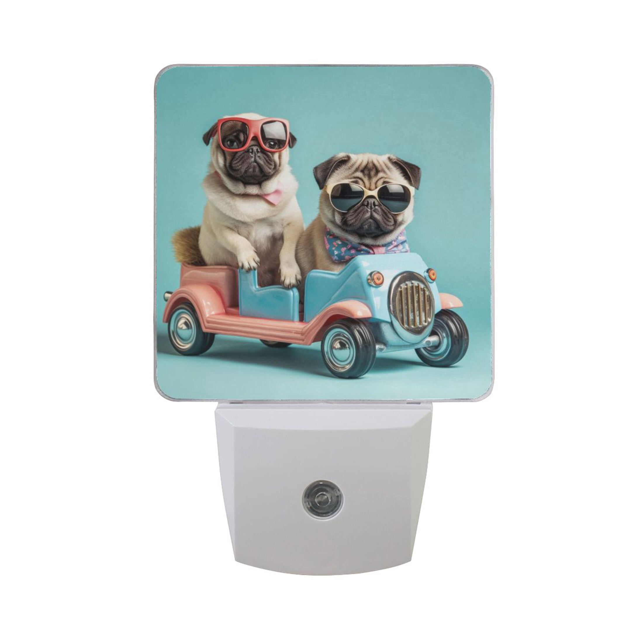 Couple Dog on Toy Car LED Night Light Dusk to Dawn Sensor 2 Pack Plug ...