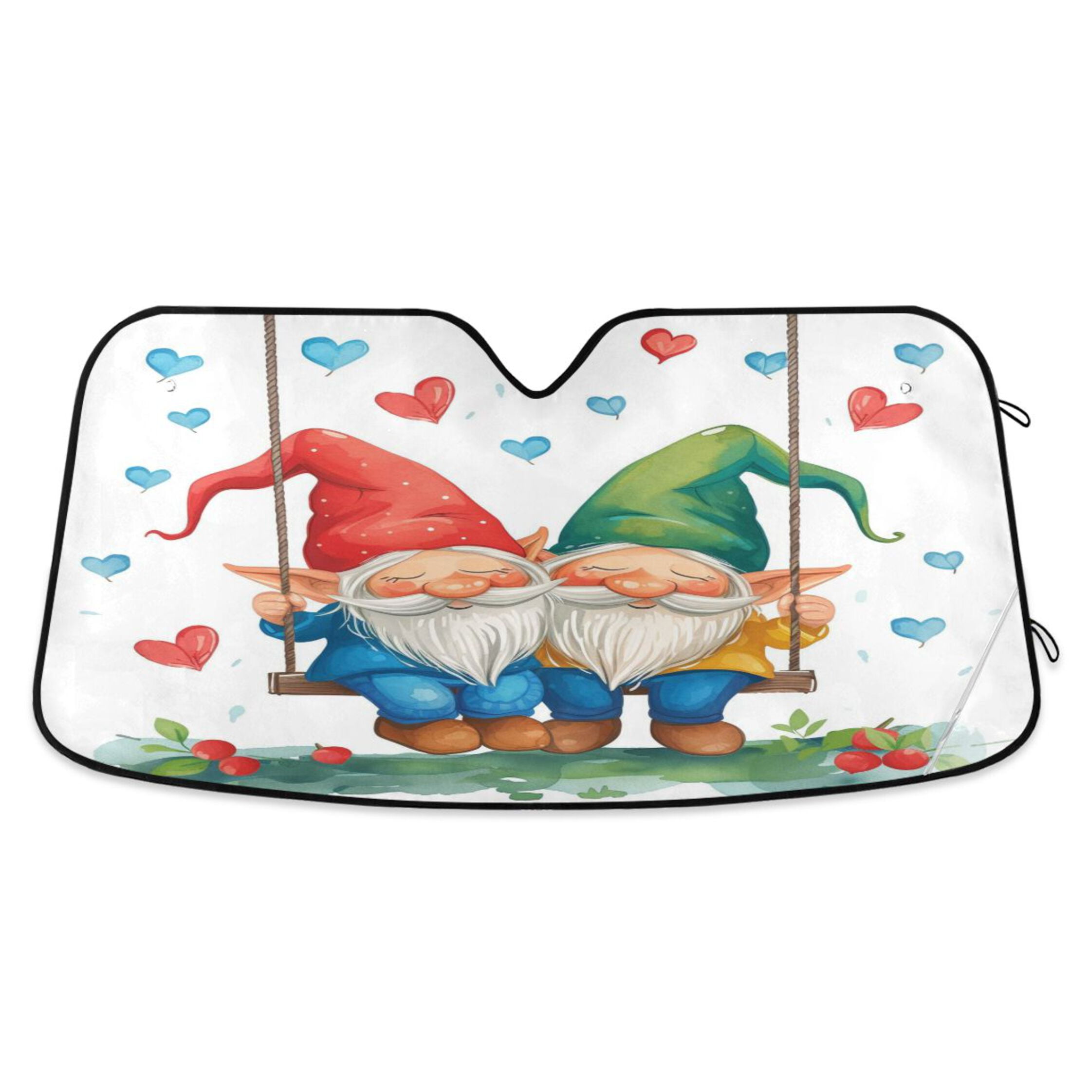 Couple Dwarf Swing Car Windshield Sun Shade Foldable Car Front Window ...