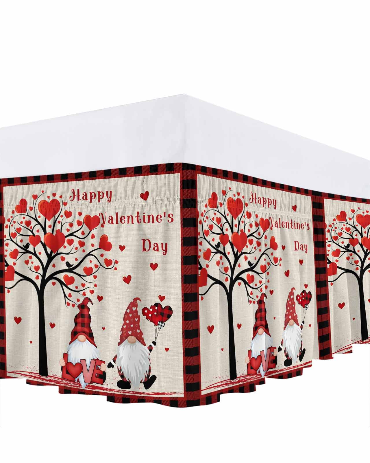 Couple Dwarfs Bed Skirt King Size 16 Inch Drop, Valentine's Day Love ...