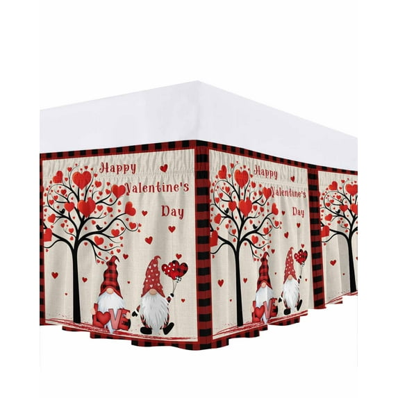 Couple Dwarfs Bed Skirt King Size 16 Inch Drop, Valentine's Day Love ...