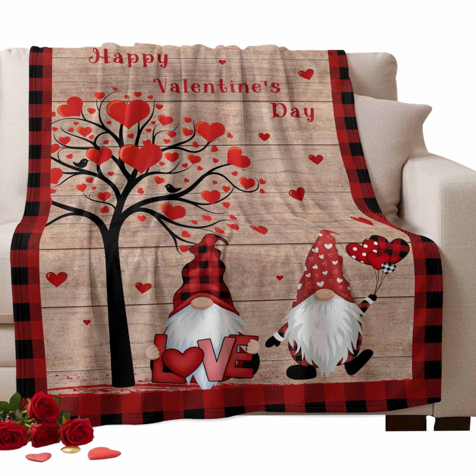 Couple Dwarfs Fleece Throw Blanket Lightweight Valentine's Day Love ...