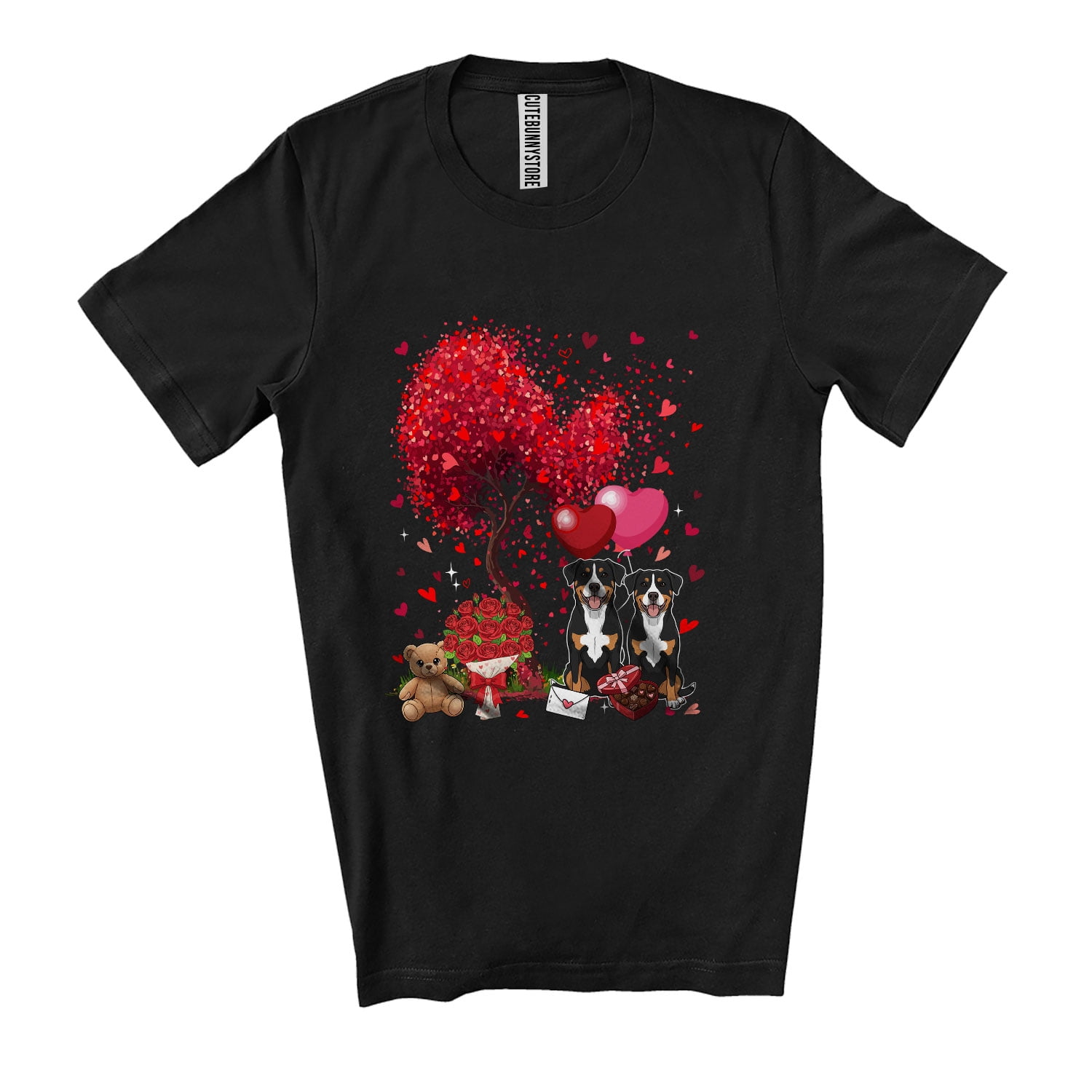 Couple Entlebucher Mountain With Hearts Tree; Lovely Valentine's Day ...