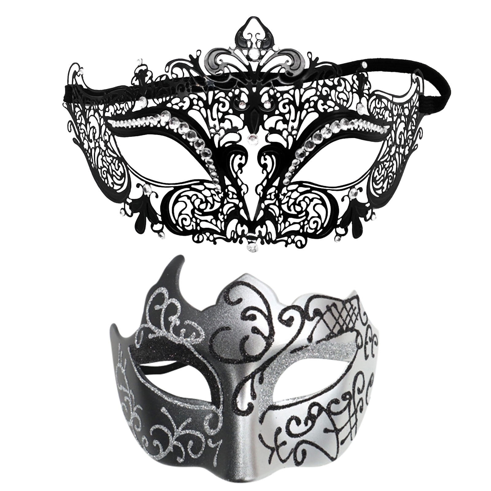 Couple Face Guard Metal Masquerade Mask With Stick Face Guard Mask Face ...