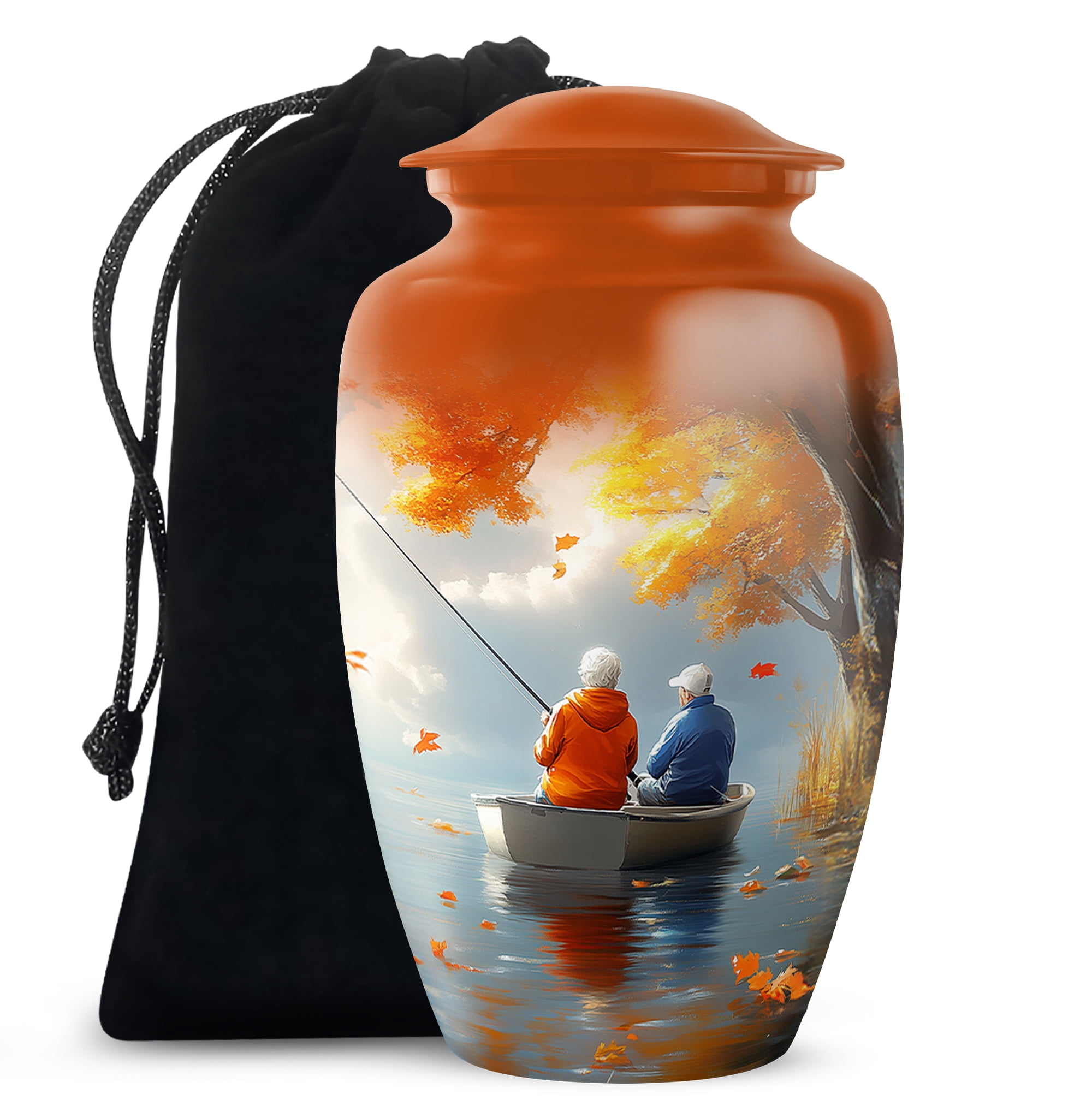 Couple Fishing In Boat Urns For Human Ashes Adult Man & Women ...