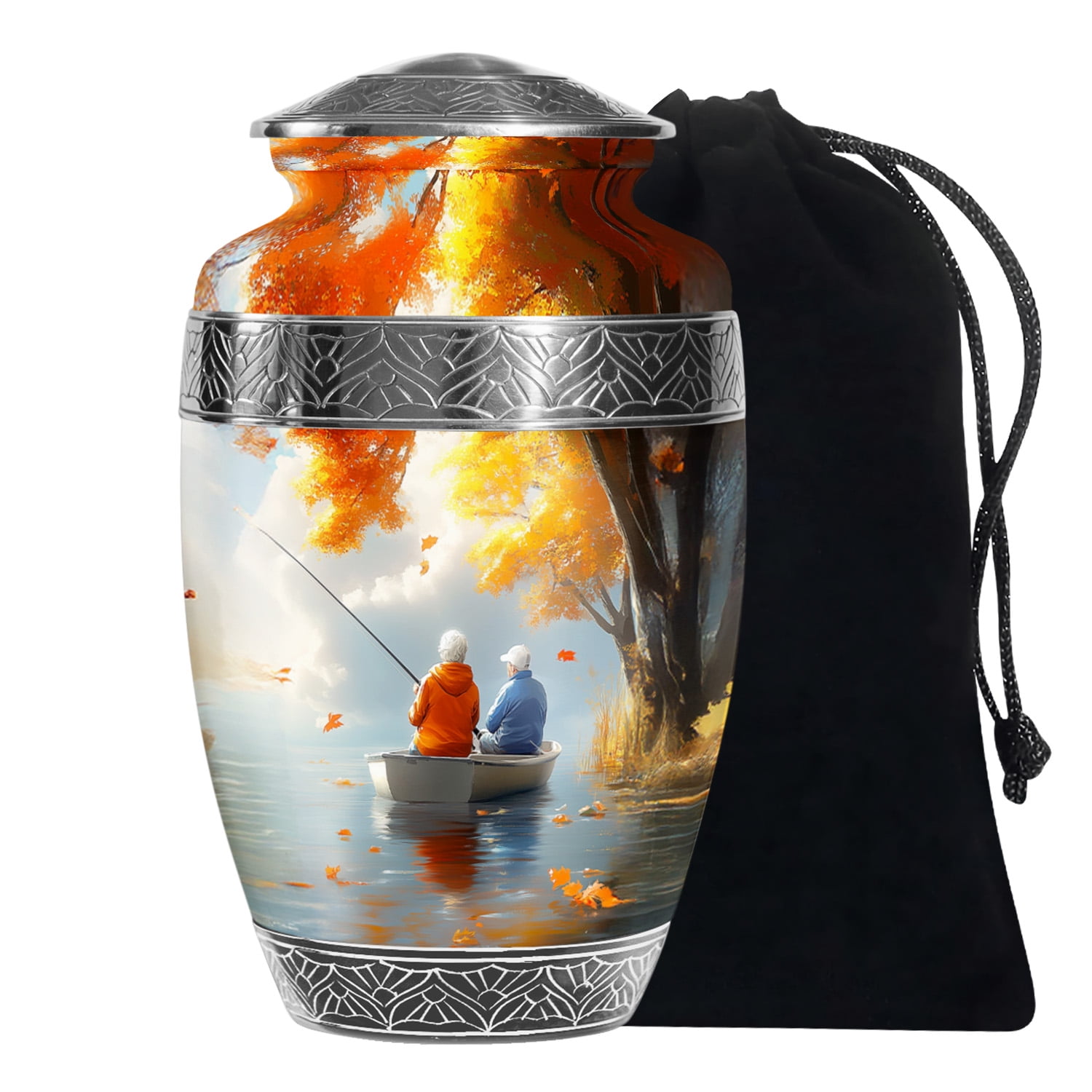 Couple Fishing In Boat Urns For Human Ashes Adult Women - Large ...
