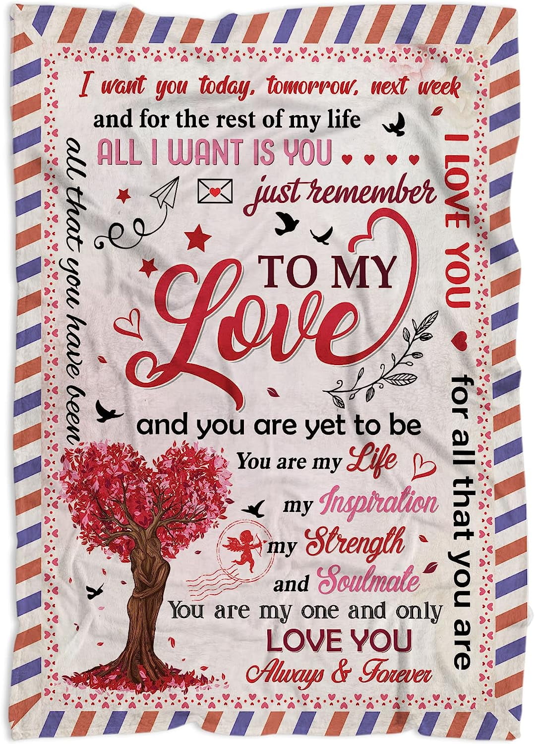 Couple Fleece Blankets for Him Her, Wife Blanket for Valentine's Day ...