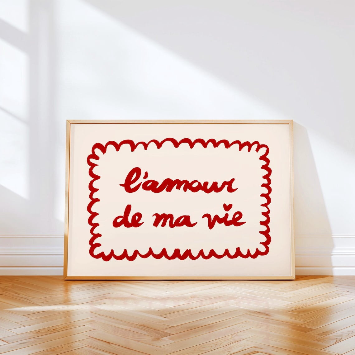 Couple French Love Red Poster Of My Life Horizontal Above Bed Wall Art ...