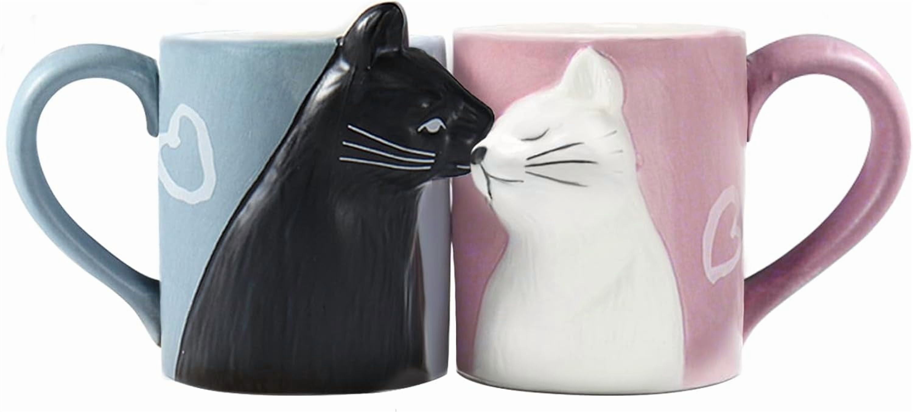 Couple Gifts Cute Kissing Cat Mug Matching Couples Stuff Ceramic Coffee ...
