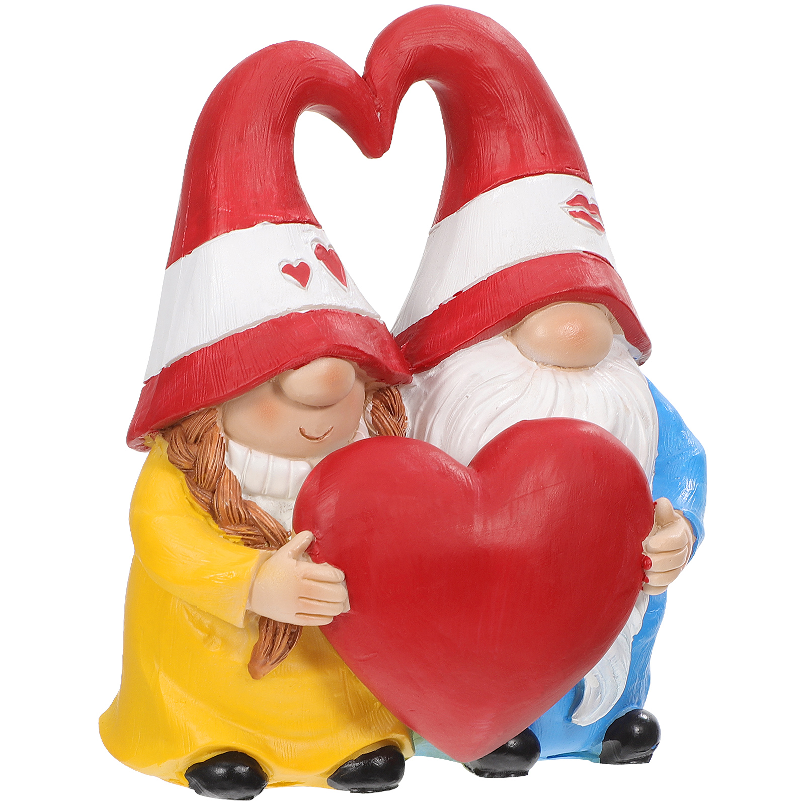 Couple Gnome Yard Adornment Delicate Heart Gnome Figurine Scene ...