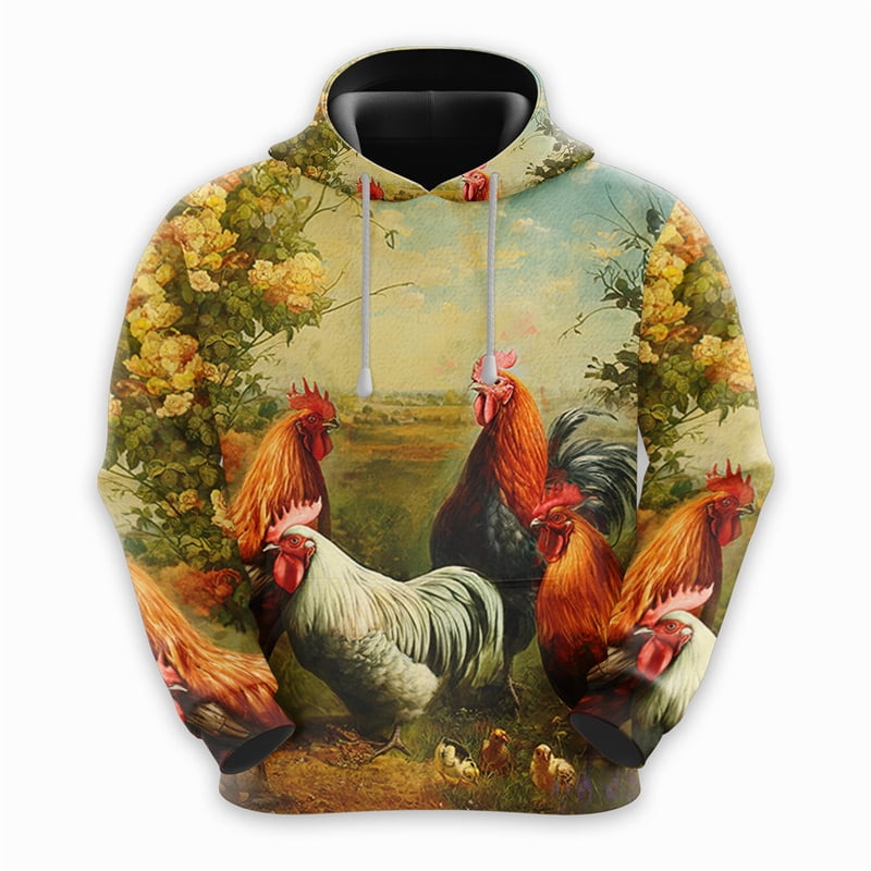 Couple Hip Hop Hoodies Men Women Chicken 3D Printed Sweatshirt Harajuku ...