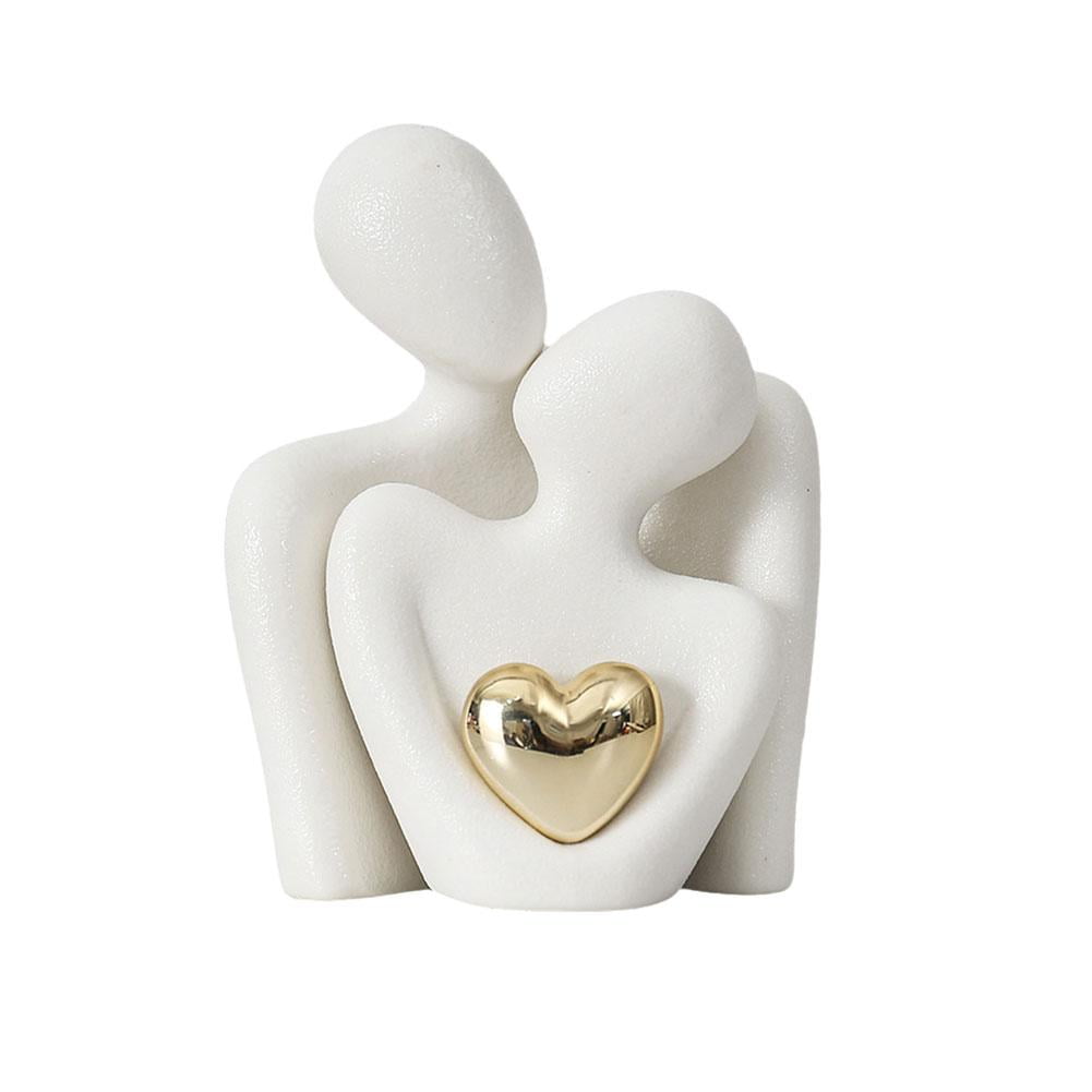 Couple Hugging Figurine Ceramic Couple Statue Abstract Modern Sculpture ...