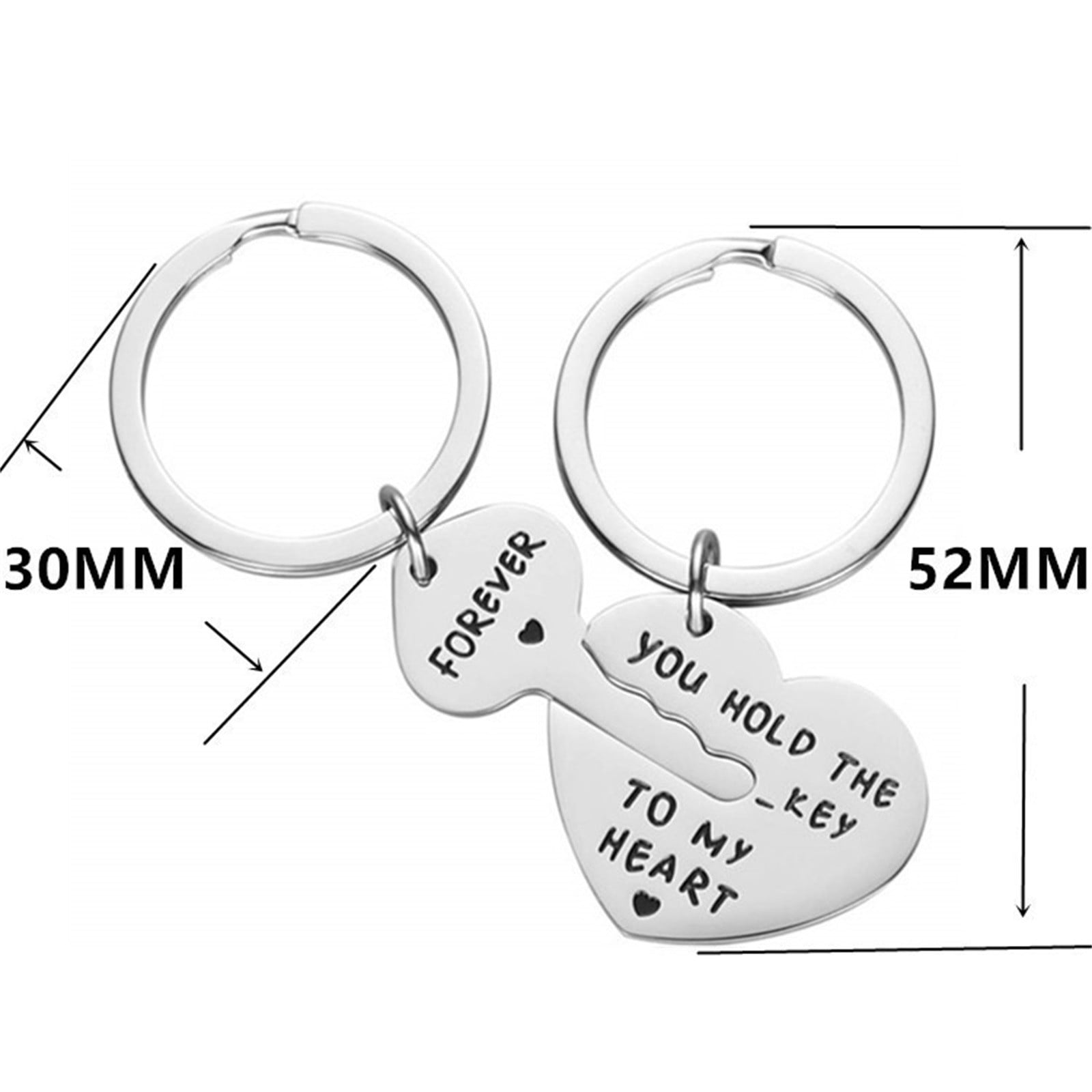 Couple Keychain Set "You Hold the Key to My Heart" Stainless Steel ...