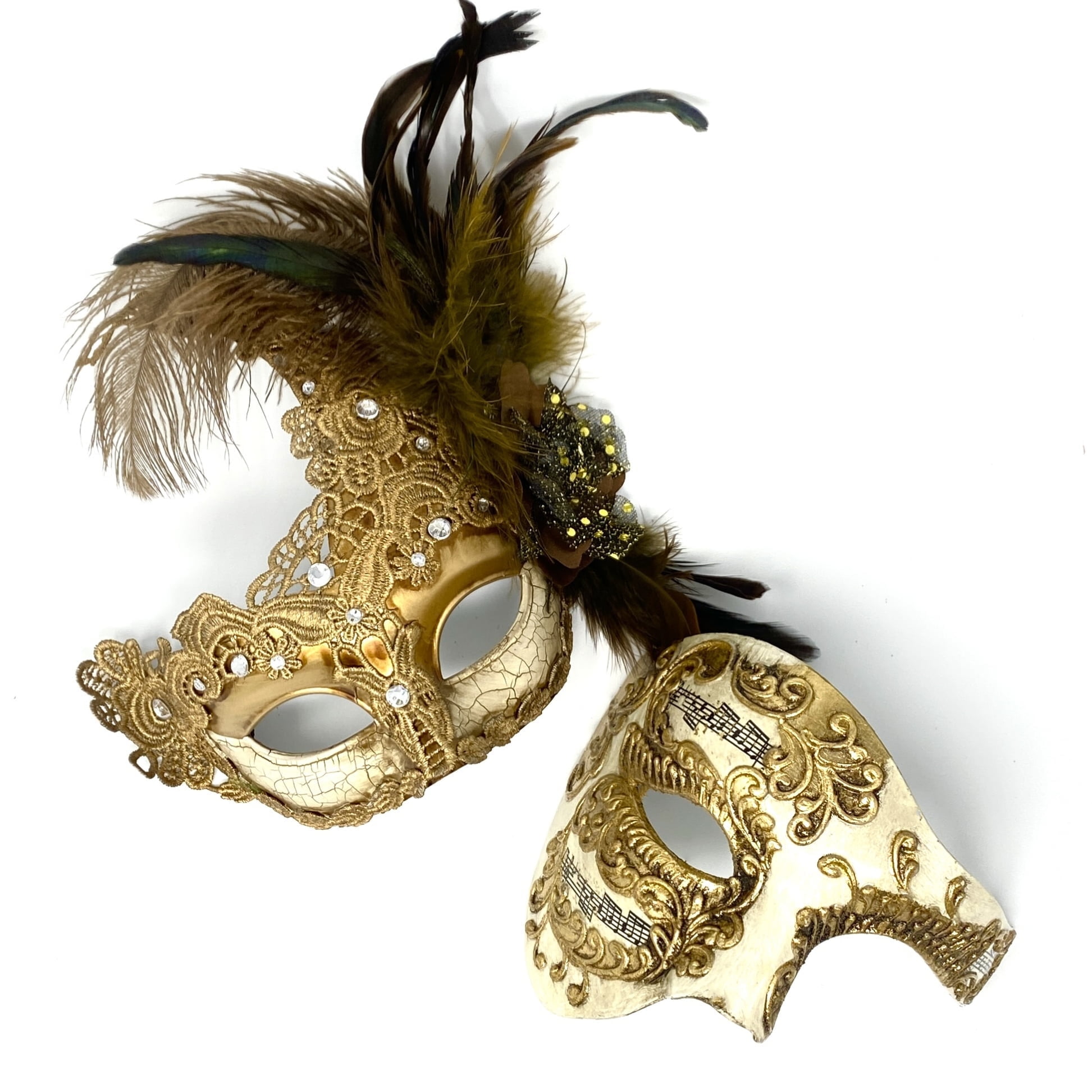 Couple Masquerade Masks Men Women Venetian Halloween Mardi Gras Cosplay ...