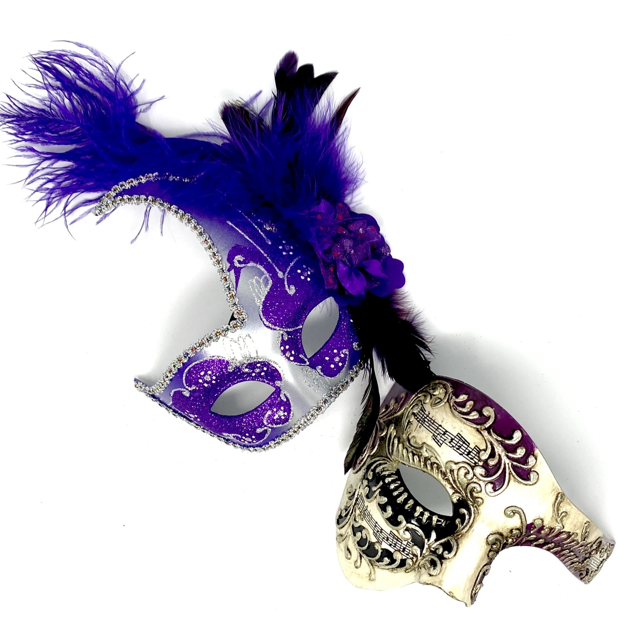 Couple Masquerade Masks Men Women Venetian Halloween Mardi Gras Cosplay ...