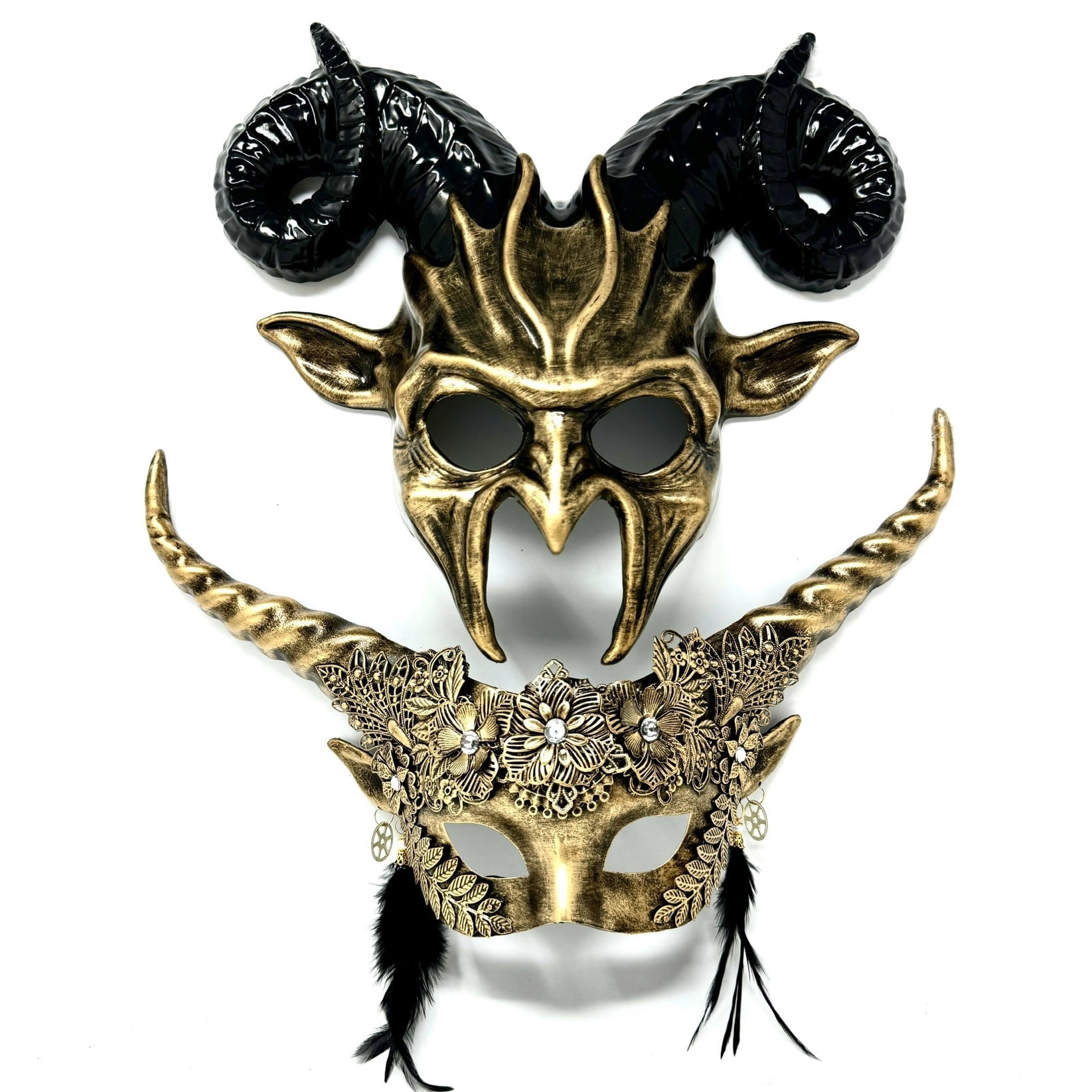 Couple Masquerade Masks Men Women Halloween Steampunk Cosplay Costume ...