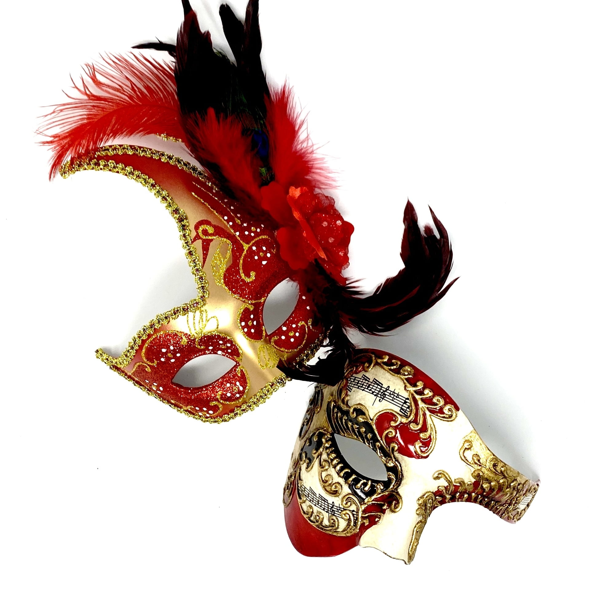Couple Masquerade Masks Men Women Venetian Halloween Mardi Gras Cosplay ...