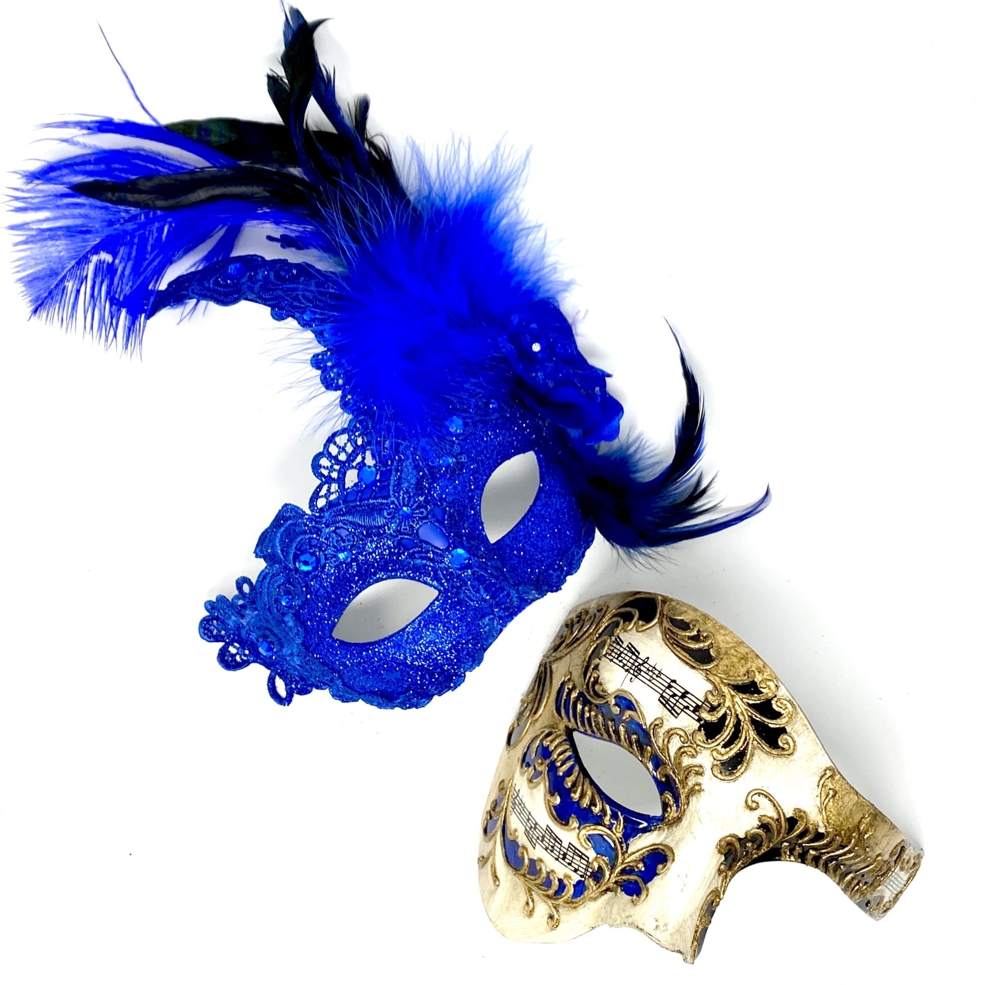 Couple Masquerade Masks Men Women Venetian Halloween Mardi Gras Cosplay ...