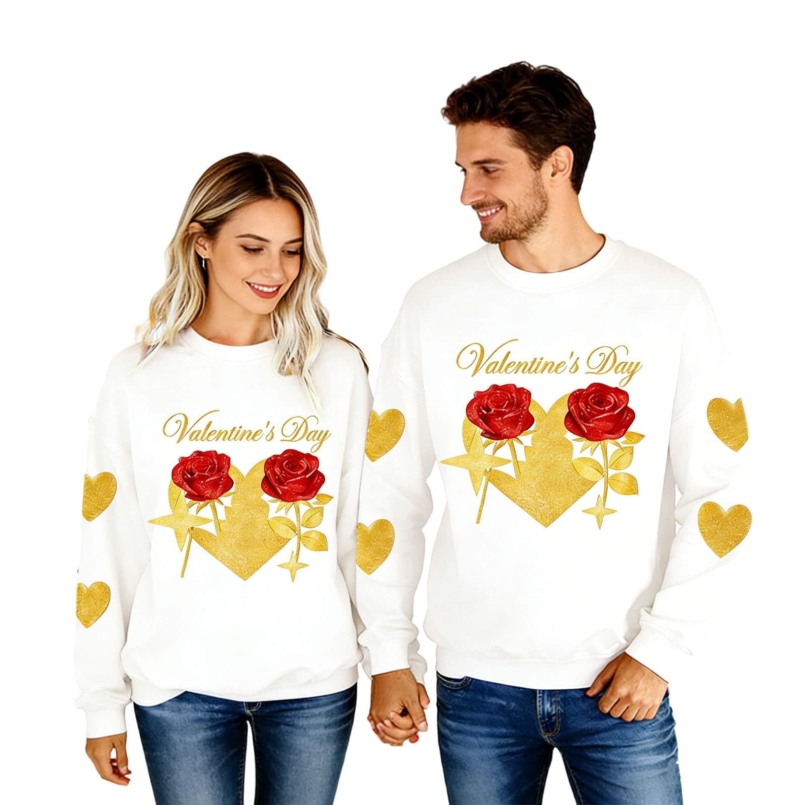 Couple Matching Sweatshirts Womens Mens Unisex Valentines Day Floral ...
