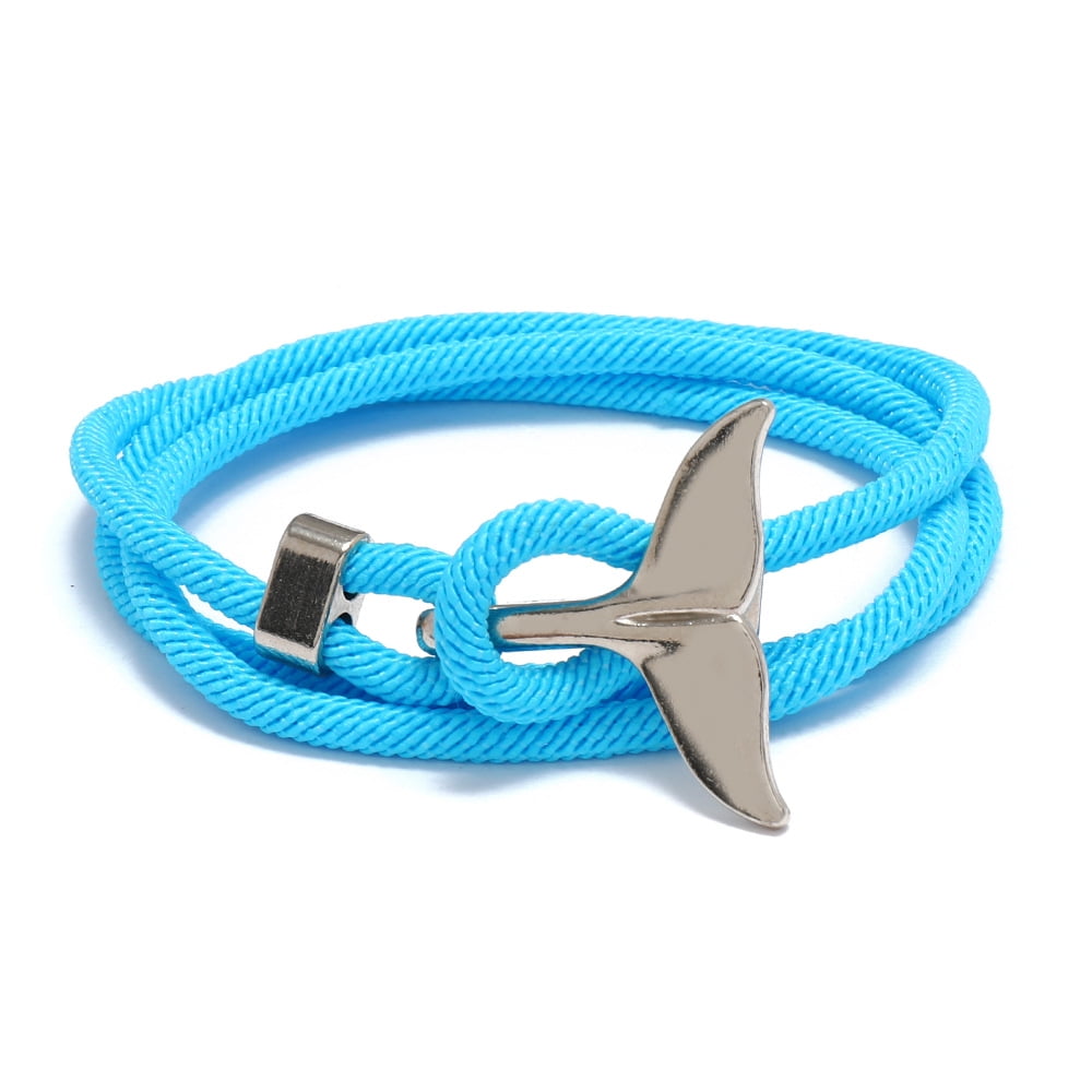 Couple Milan Line Ocean Series Anchor Style Whale Tail Bracelet Woven ...