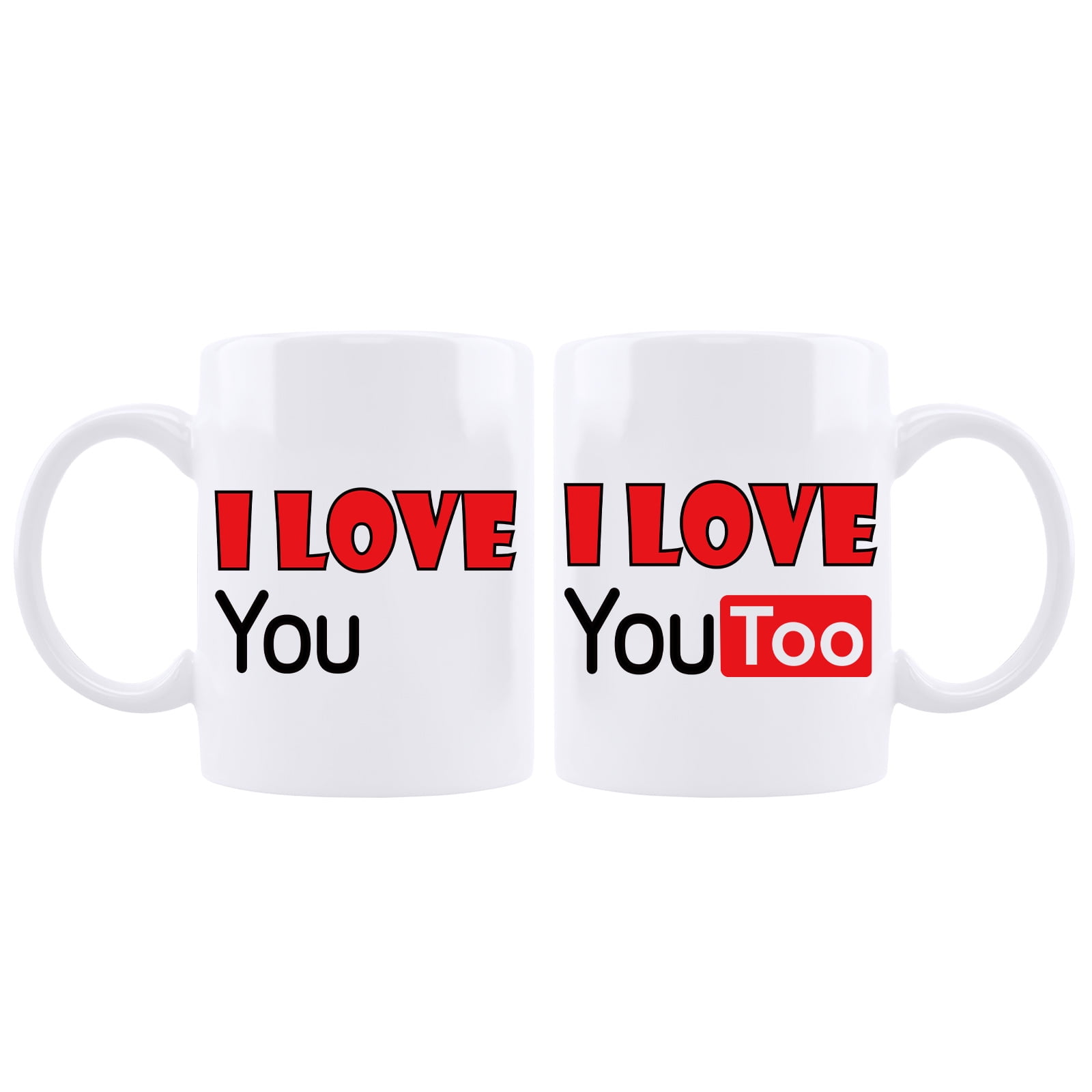 Couple Mugs for Valentines Day, Gift Ceramic Coffee Cups for Wife ...