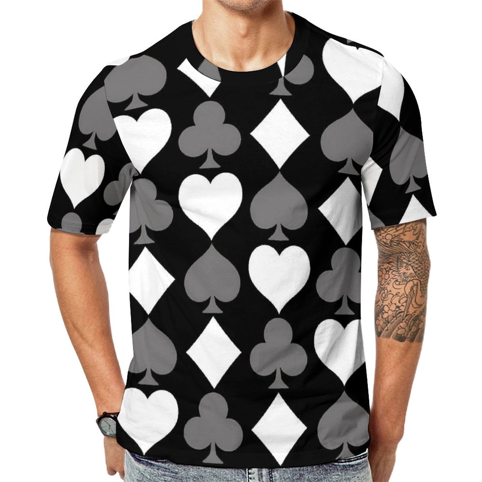 Couple Poker Cards T Shirt Playing Card Suits Vintage TShirts Short ...