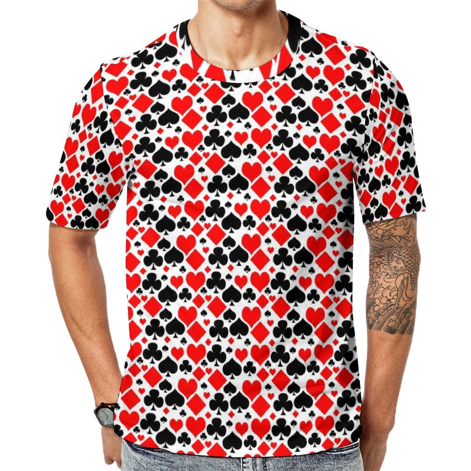 Couple Poker Cards T Shirt Playing Card Suits Vintage TShirts Short ...
