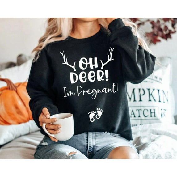 Couple Pregnancy Announcement SweatParent, Family Maternity, Oh Deer I ...