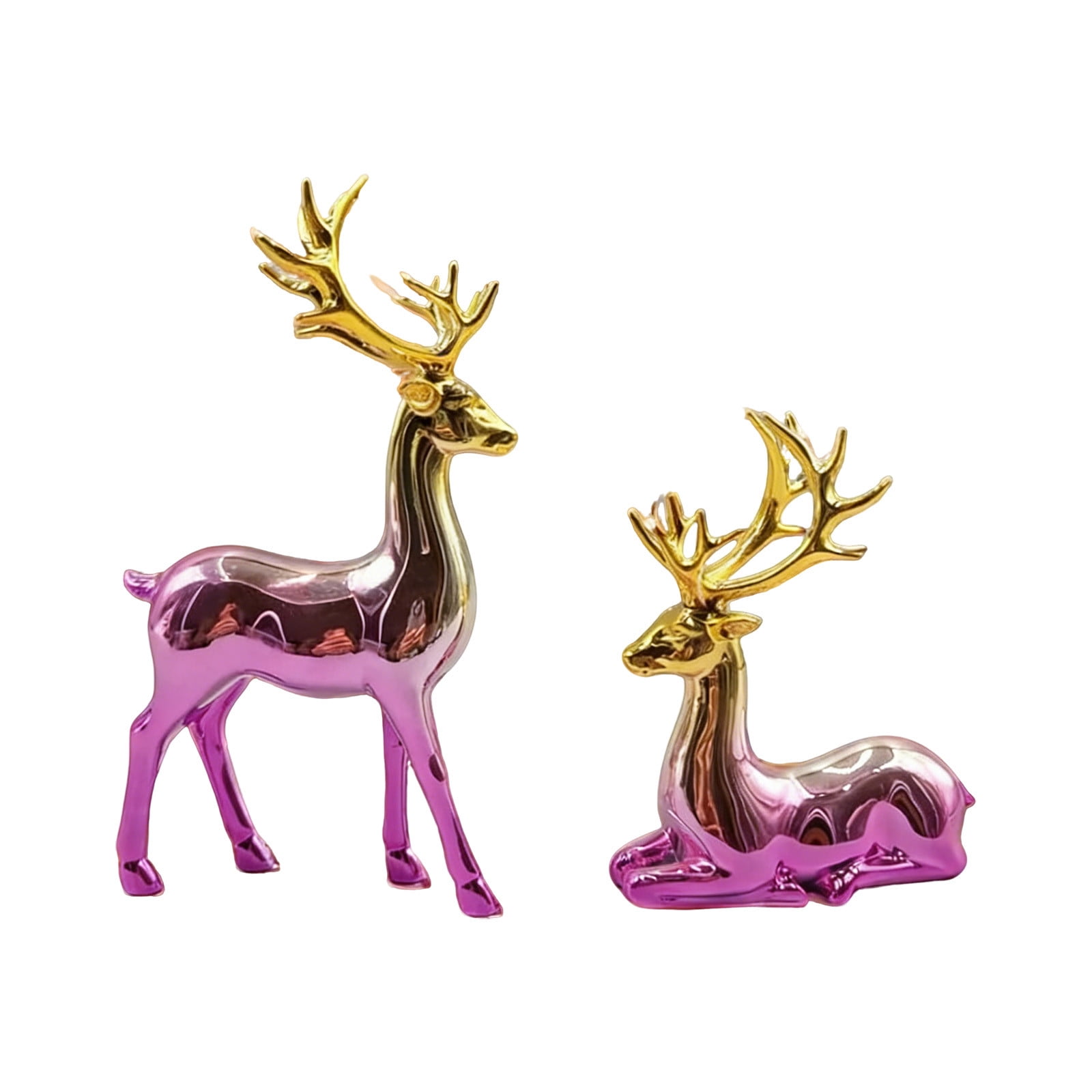 Couple Reindeer Tabletop Decoration Deer Plastic Figurine for Table ...