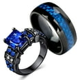 Couple Rings Matching Rings 1CT Blue CZ Women's Wedding Ring Wedding ...