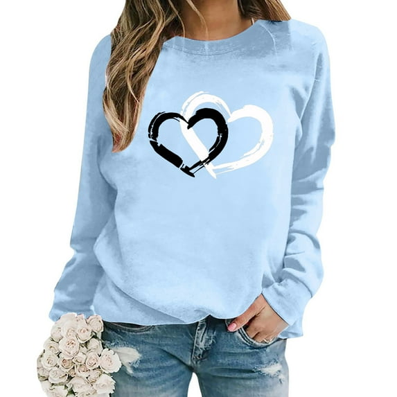 Couple Shirts Valentine'S Day Long Sleeve Crewneck Letter Printed ...