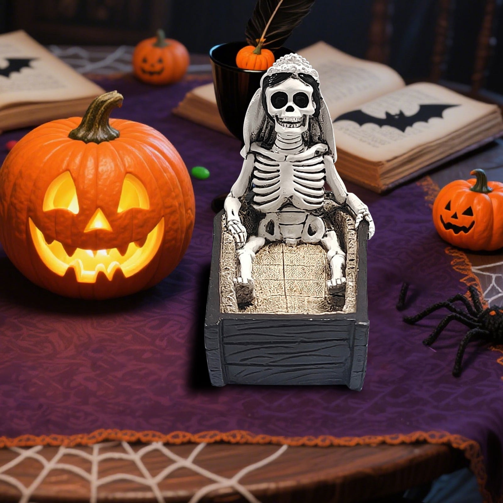 Couple Skeleton Storage Decorative Ornaments, Male Female Skull ...