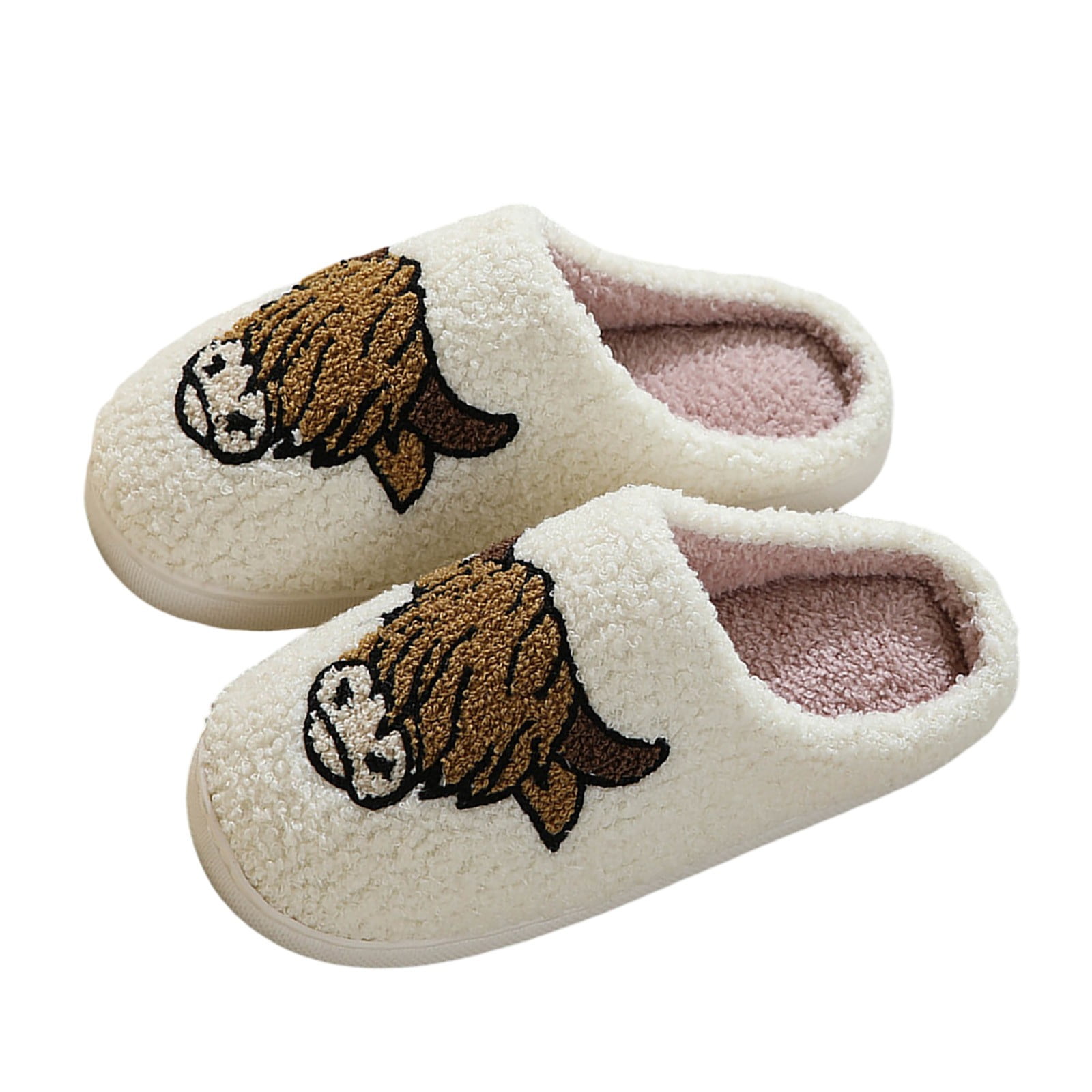 Couple Slippers, Animal Slippers Non Slip Slippers Winter Faux Fur ...